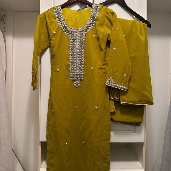 Kurtas | Embellished Mustard Traditional Dress | Poshmark